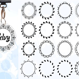 Keychain Monogram Svg Bundle, Keychain Template, Keychain SVG ,round ...