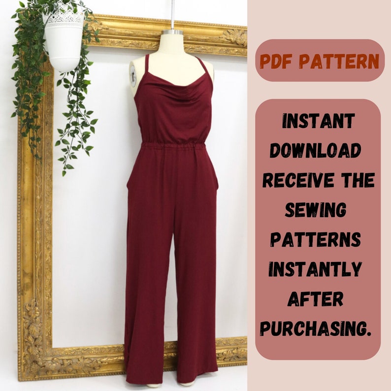 Jumpsuit Sewing Pattern, Overalls Pattern, Jumpsuit PDF Pattern, Women ...