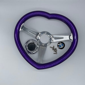 JDM Drift Heart Shaped Racing Steering Wheel Universal Car ABS Steer ...