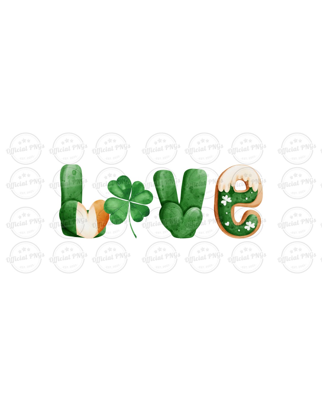LOVE Png, Green Love Letter, Four Leaf Clover, St. Patrick's Day Cookie ...