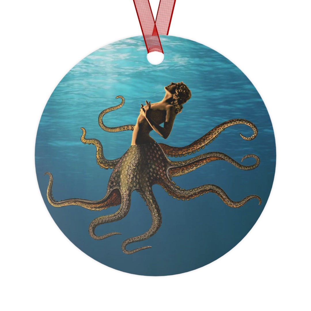Octo Mermaid Metal Ornaments - Etsy