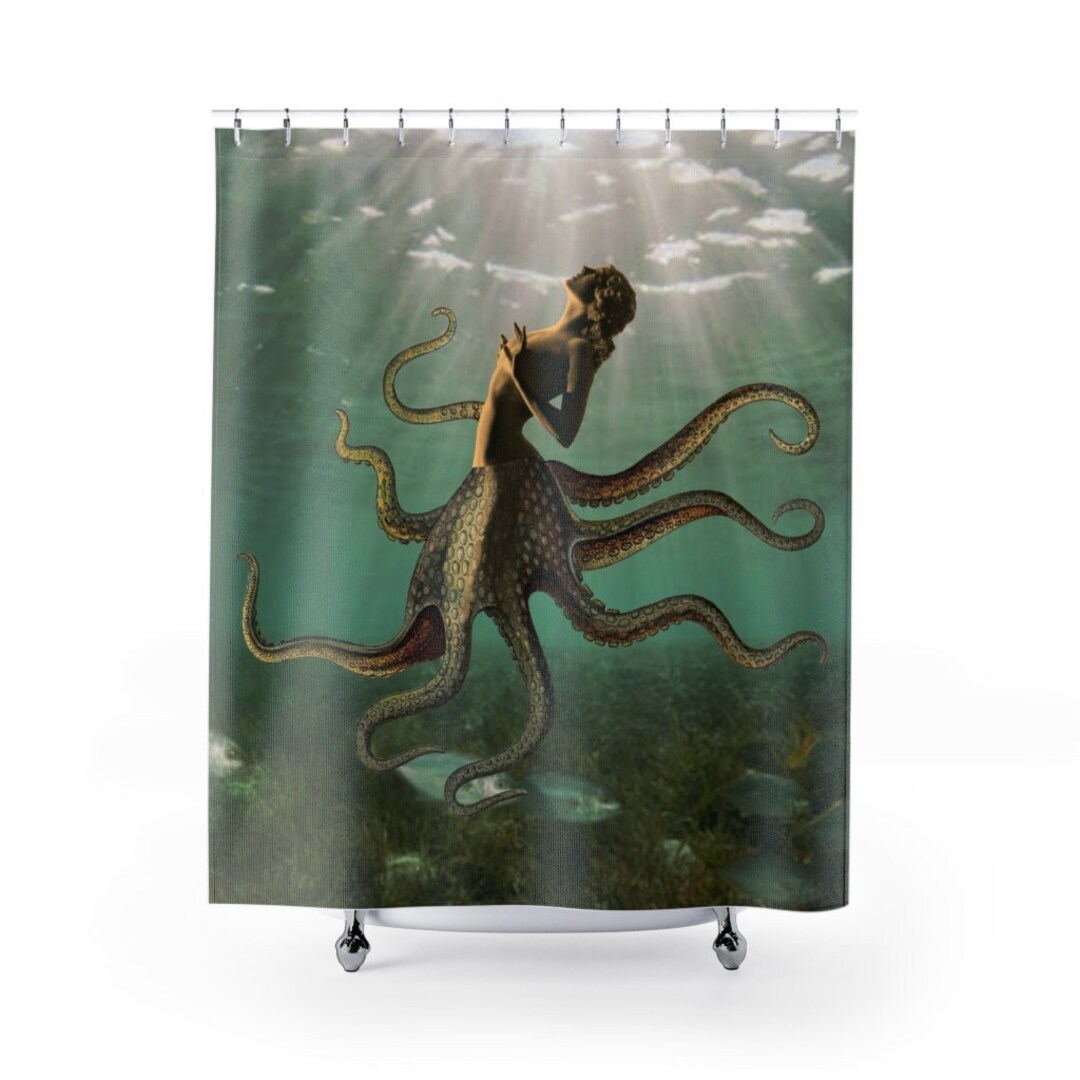 Mermaid Octo Shower Curtains - Etsy