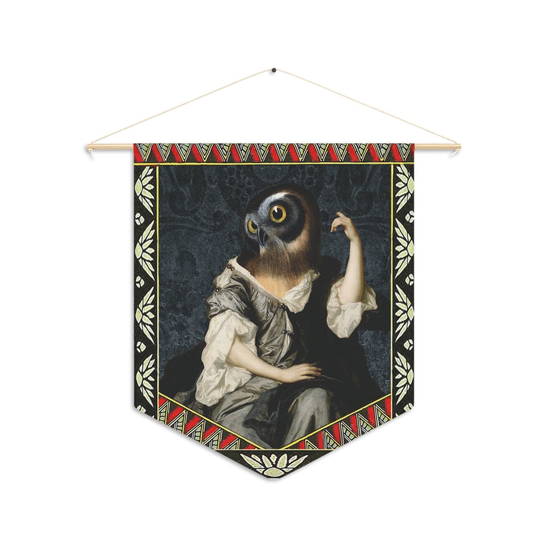 Athena the Owl Woman Pennant - Etsy
