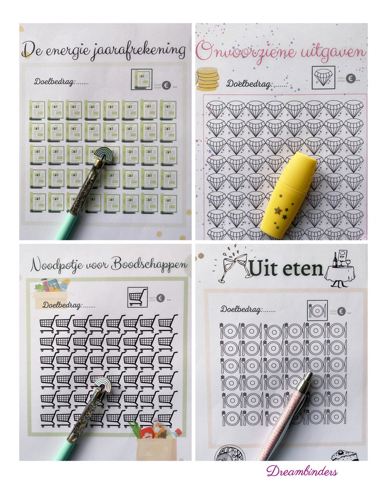 PDF a4 Spaar Challenge Bundel 20 verschillende Spaar - Etsy Nederland