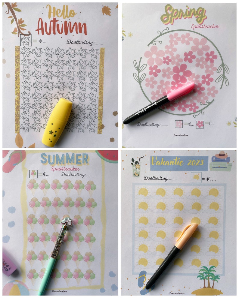 PDF a4 Spaar Challenge Bundel 20 verschillende Spaar - Etsy Nederland