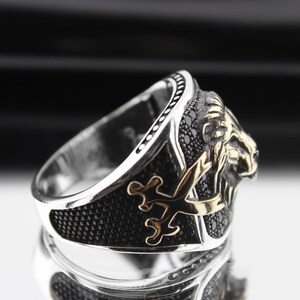 Lion Ring With Sword, Lion Head Jewelry, Statement Men’s Ring, Unique ...