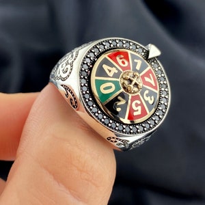 Onyx Stone Men Ring,roulette Ring,onyx Ring Mens,men Jewelry,poker Ring ...