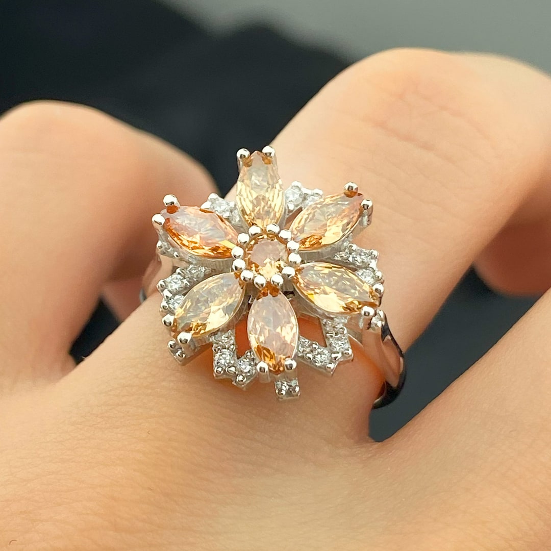 Anxiety Spinner Ring,anxiety Ring,lotus Flower Ring, Stress Relieving ...