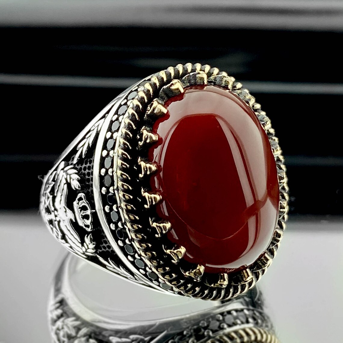 King Ringagate Stone Men Ringred Stone Zirconium Ringyemeni - Etsy