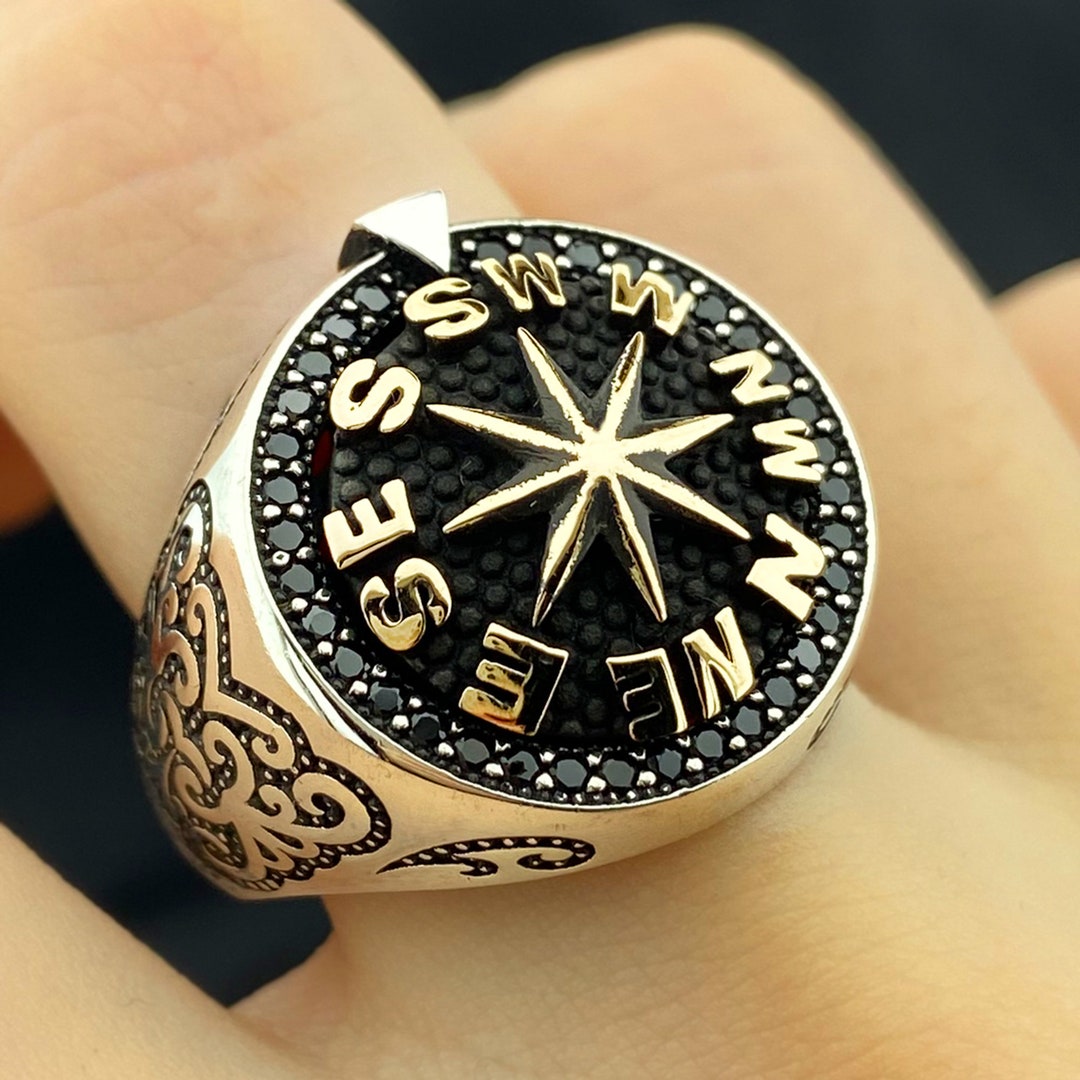 Compass Ring for Men,sailor Ring,fidget Ring,spinner Ring,gift ...