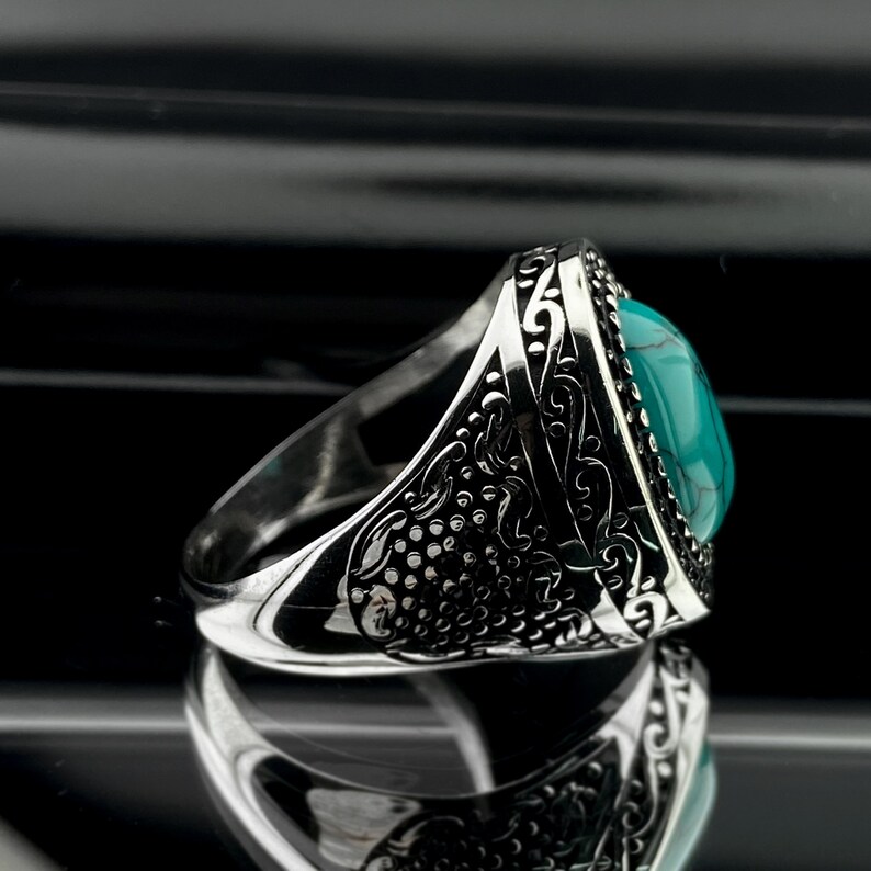 Men's Blue Stone Silver Ring,turkish Handmade Ring,turquoise Stone Ring ...