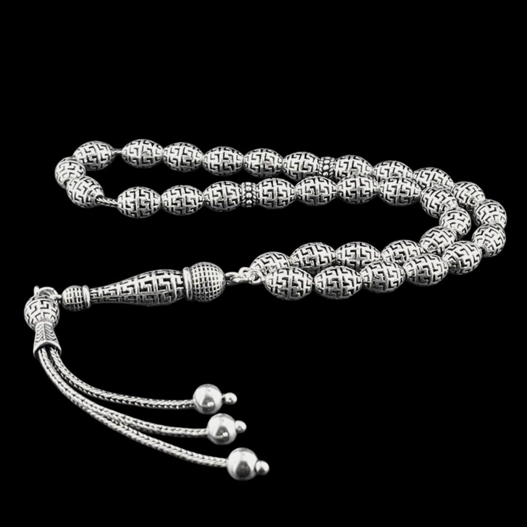 Sterling Silver Tesbih: Islamic Prayer Beads, 925 Sterling Silver ...