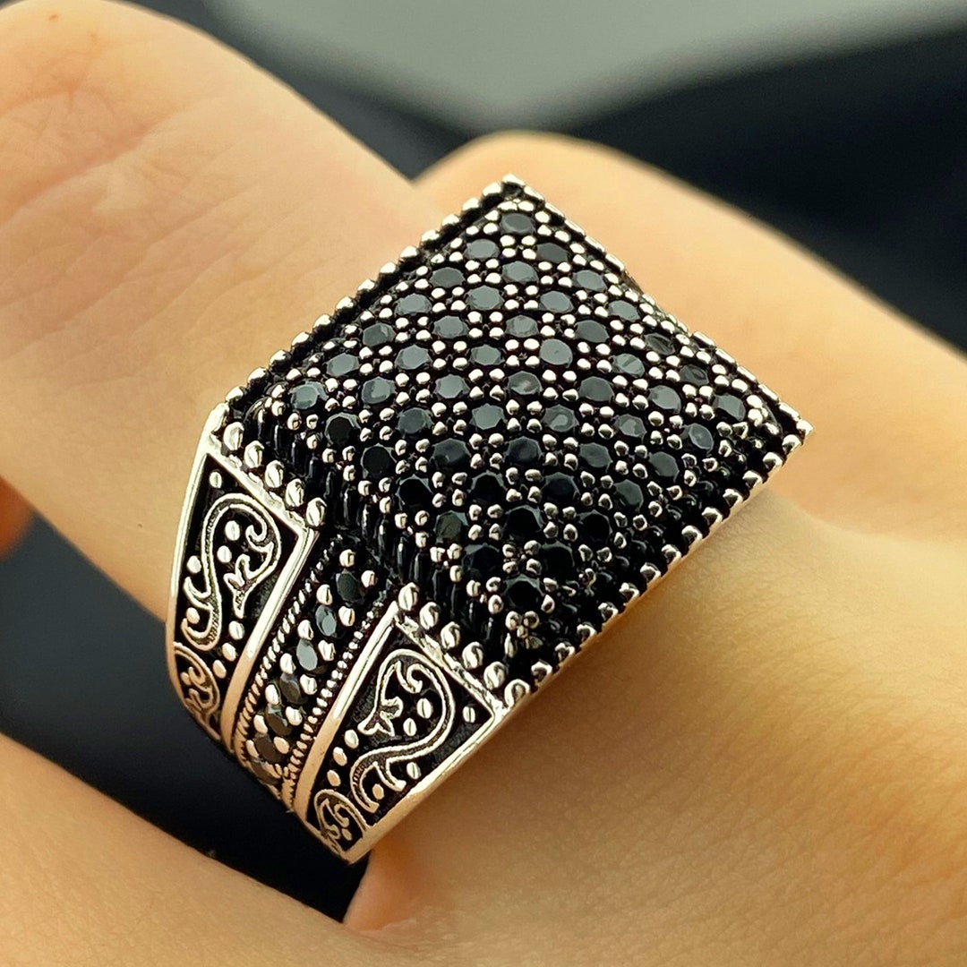 Onyx Stone Men Ring,black Stone Men Ring,men Jewelry,925 Sterling ...