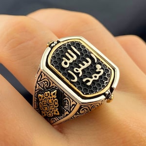 Onyx Ring Mens, Mens Islamic Silver Ring, Handmade Silver Ring, Muslim ...