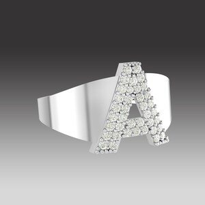 Letter Ring,alphabet Type Ring,a-z Initial Silver Ring,personalised 925 ...
