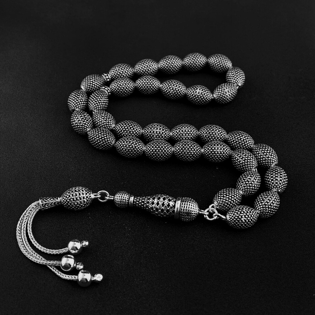 Sterling Silver Tesbih: Islamic Prayer Beads, 925 Sterling Silver ...