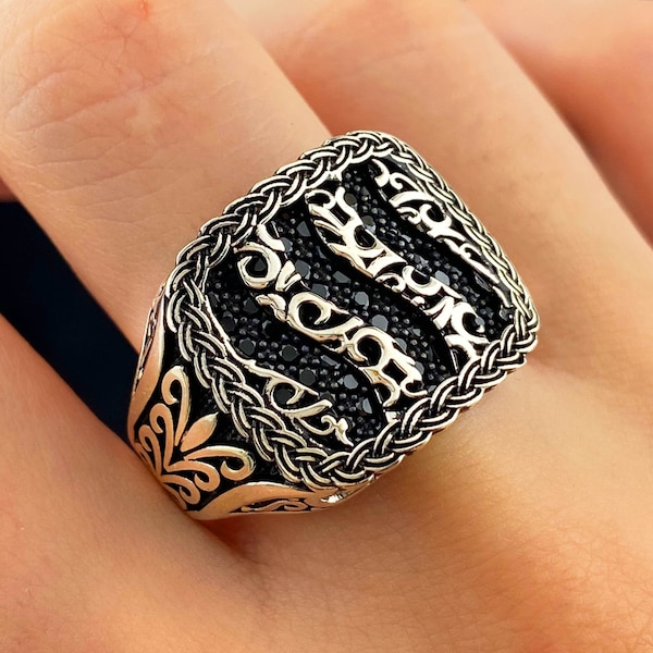 Black Zirconium Ring - Etsy