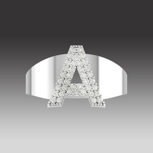 Letter Ring,alphabet Type Ring,a-z Initial Silver Ring,personalised 925 ...