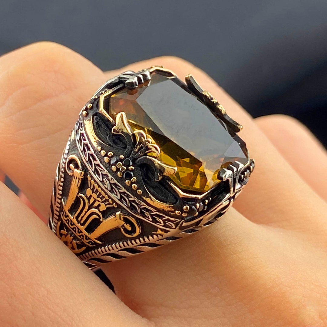 Men's Zultanite Stone Silver Ring,turkish Handmade Ring, Sultanite ...