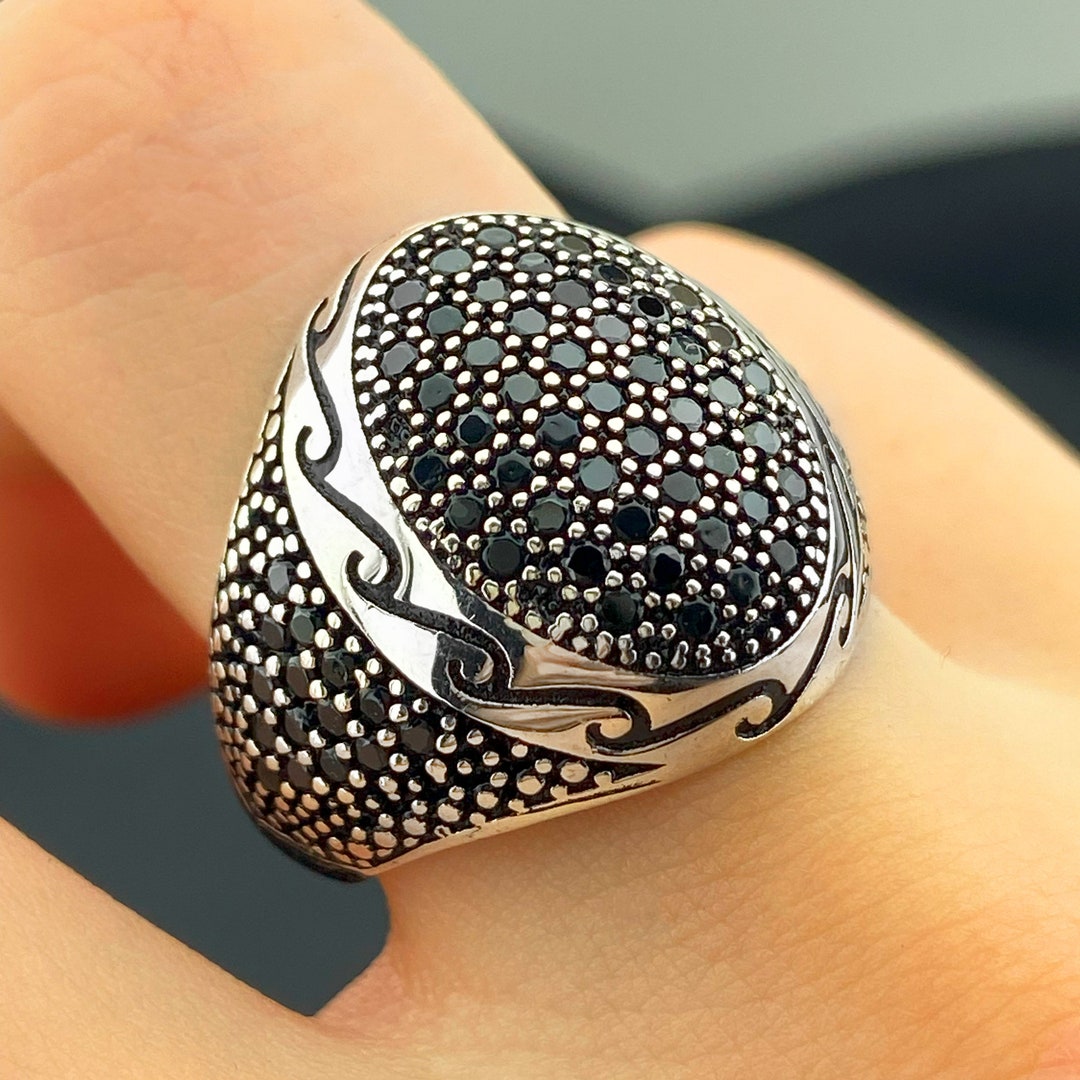 Onyx Stone Men Ring,black Stone Men Ring,men Jewelry,925 Sterling ...