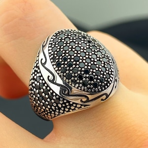 Onyx Stone Men Ring,black Stone Men Ring,men Jewelry,925 Sterling ...