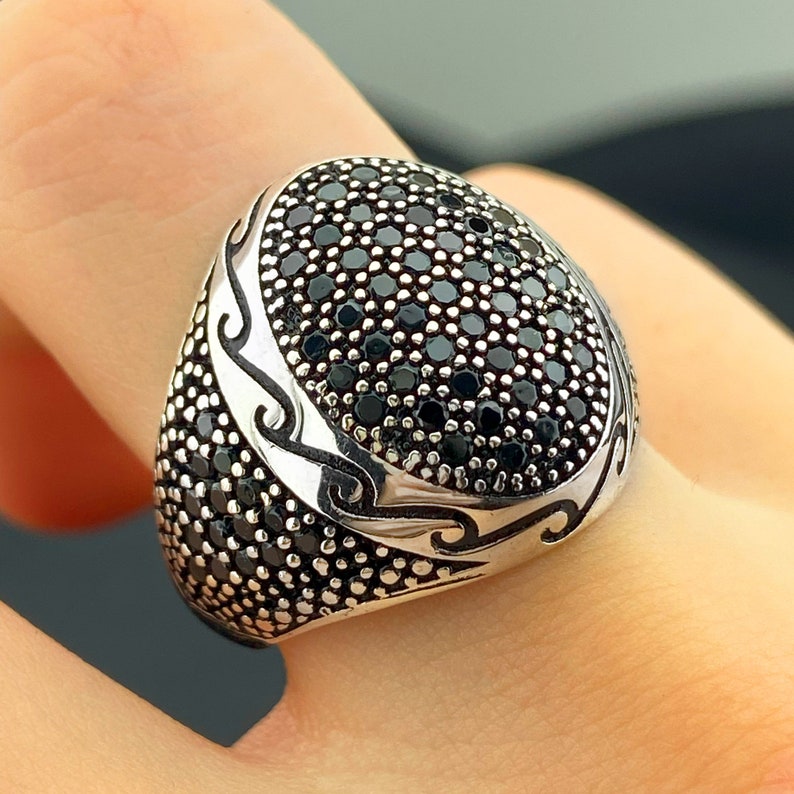 Onyx Stone Men Ringblack Stone Men Ringmen Jewelry925 - Etsy