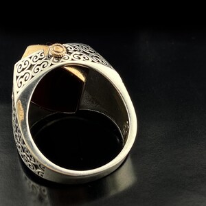 Men's Sterling Silver Signet Ring, Red Stone, Gothic Jewelry - Etsy
