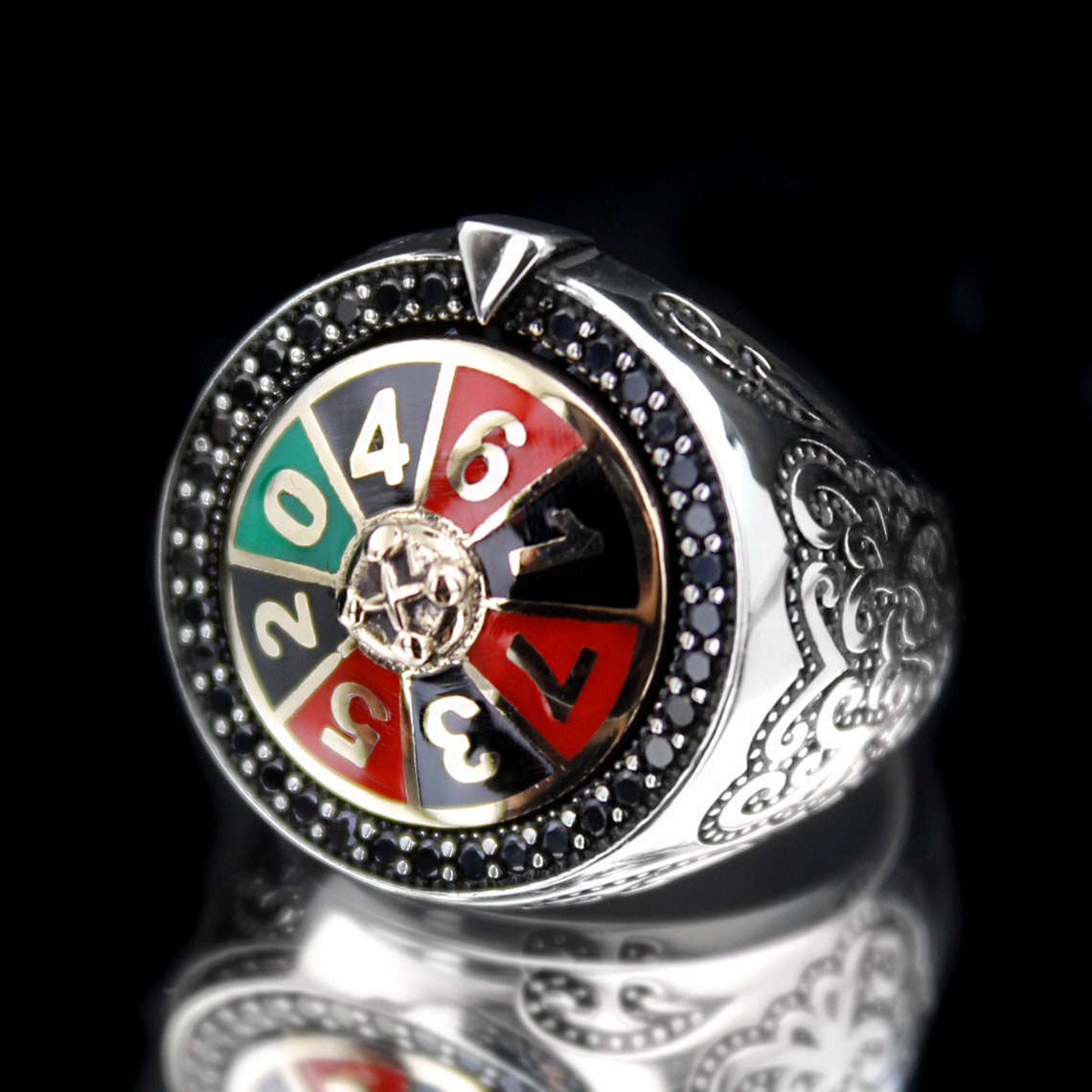 Handmade Sterling Silver Roulette Ring, Casino Game Jewelry - Etsy