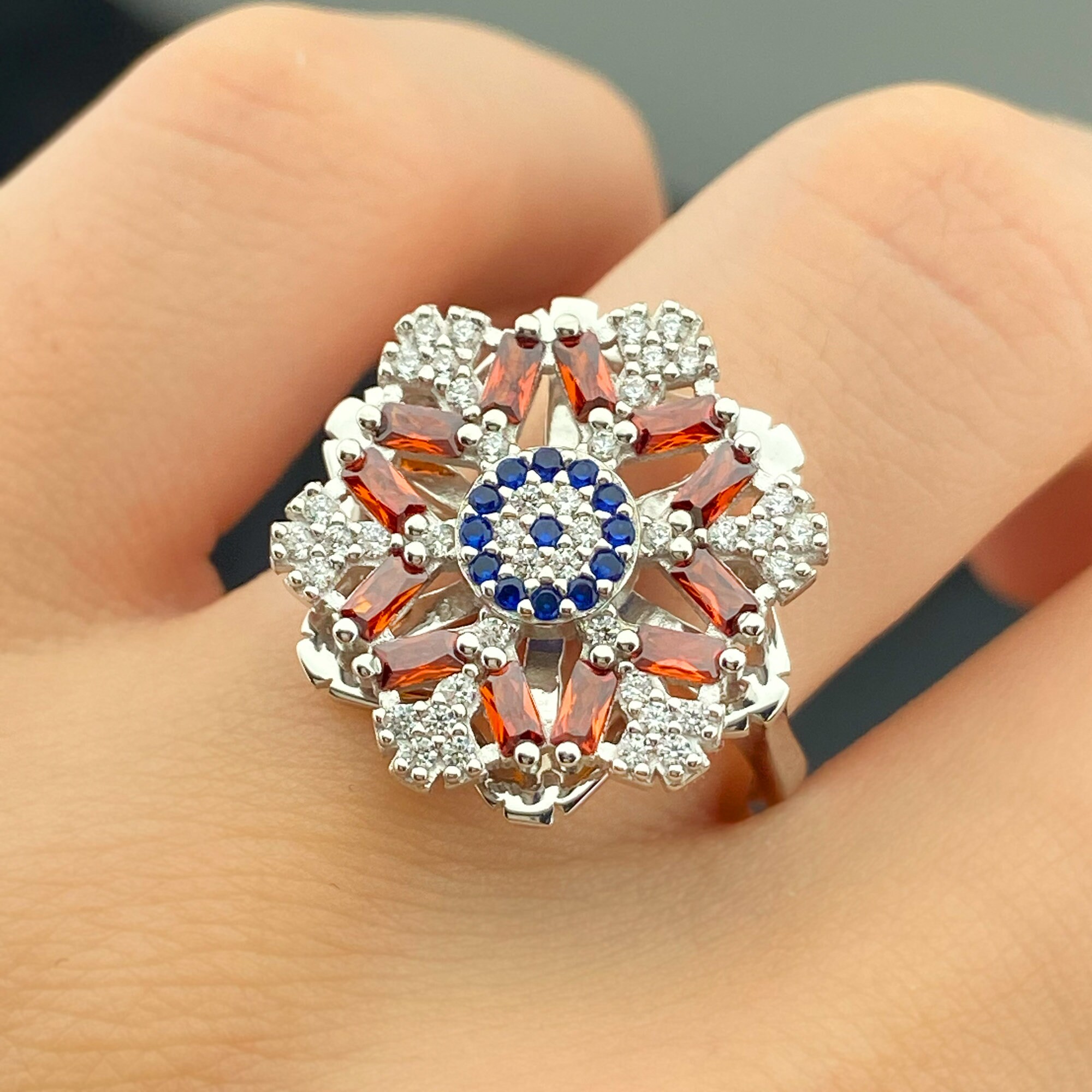 Anxiety Spinner Ring,snowflake Ring, Stress Relieving Ring, Anti Stress ...