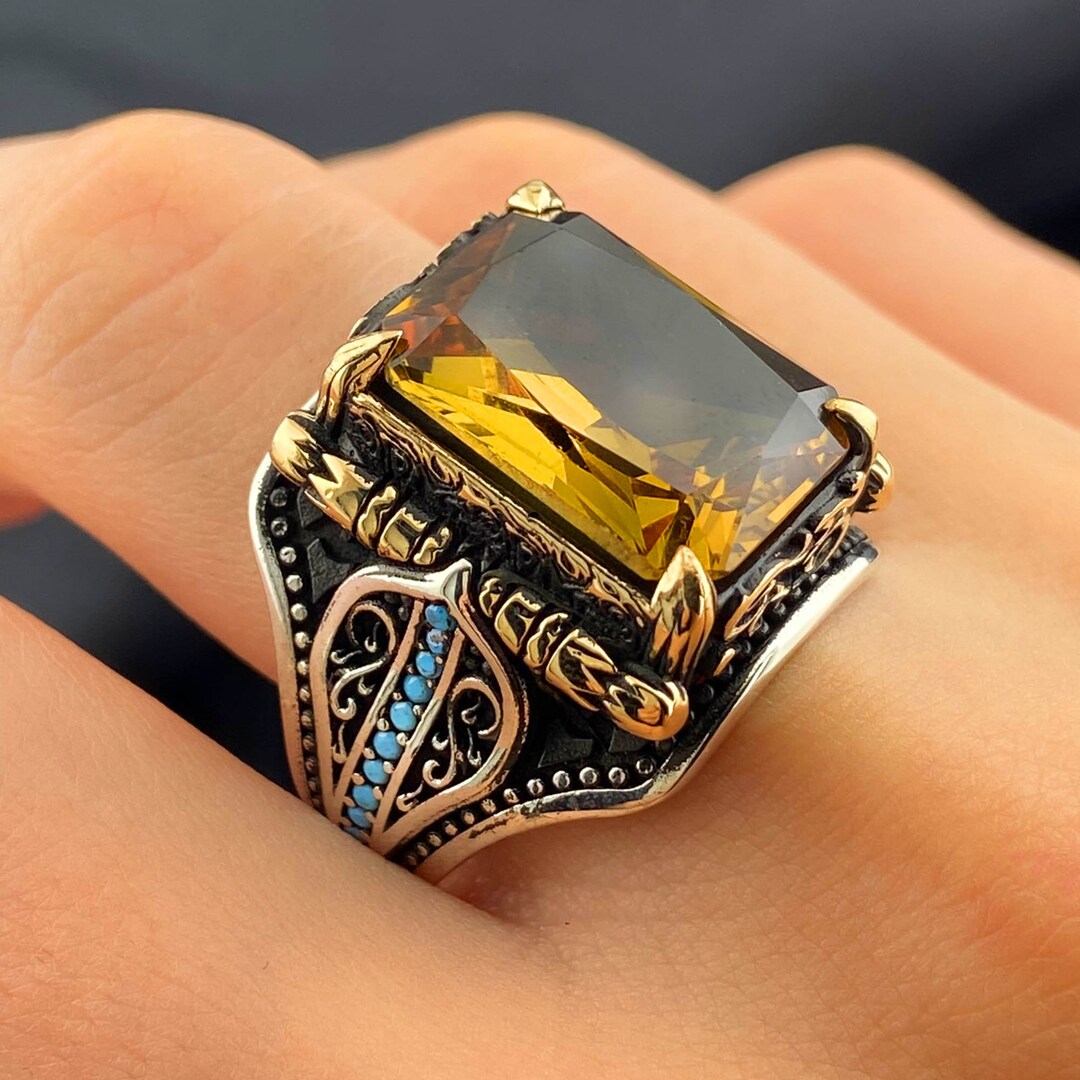 Men's Zultanite Stone Silver Ring,turkish Handmade Ring, Sultanite ...