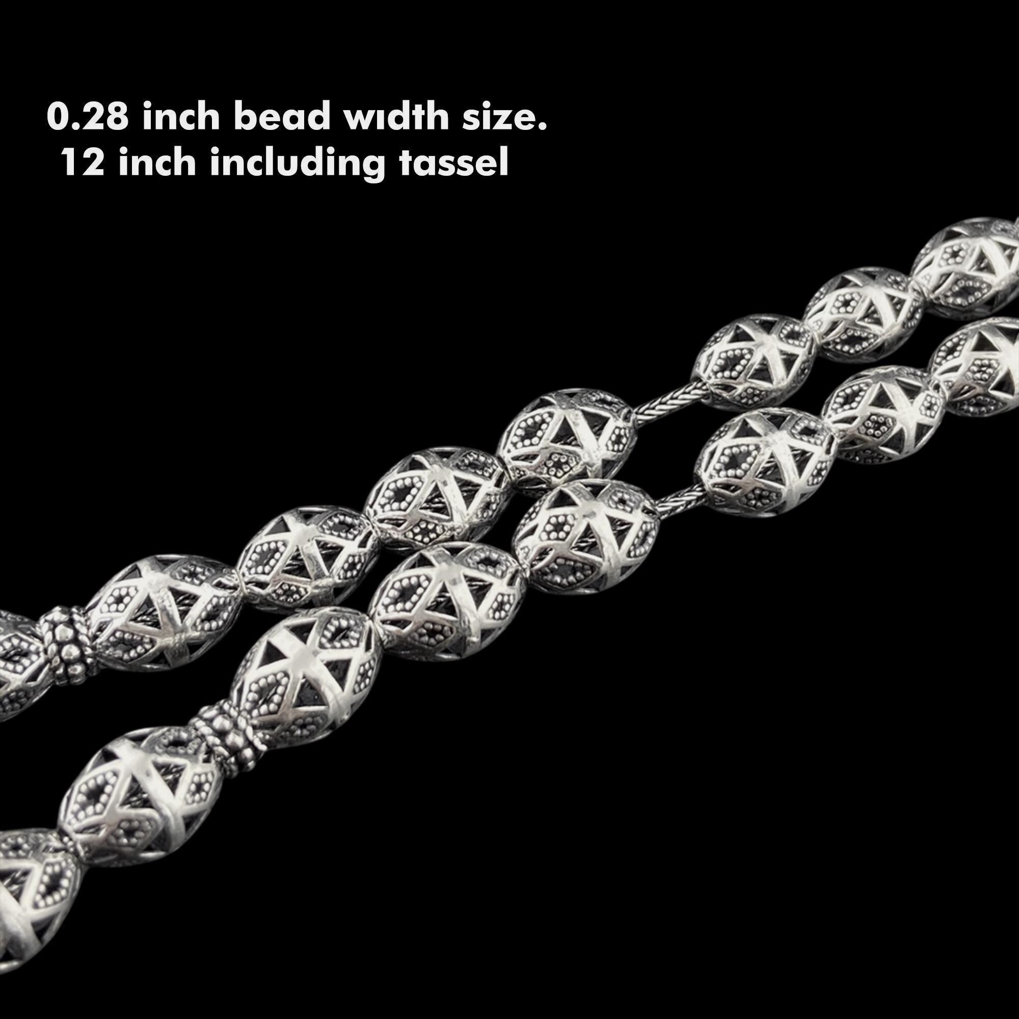 Sterling Silver Tesbih: Islamic Prayer Beads, 925 Sterling Silver ...