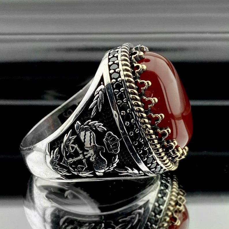 King Ringagate Stone Men Ringred Stone Zirconium Ringyemeni - Etsy