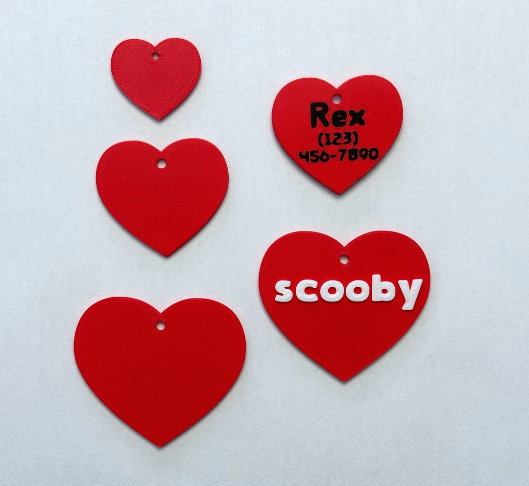 Custom/personalized Heart Shaped Dog Tag | for Pets, Backpack, Keys ...