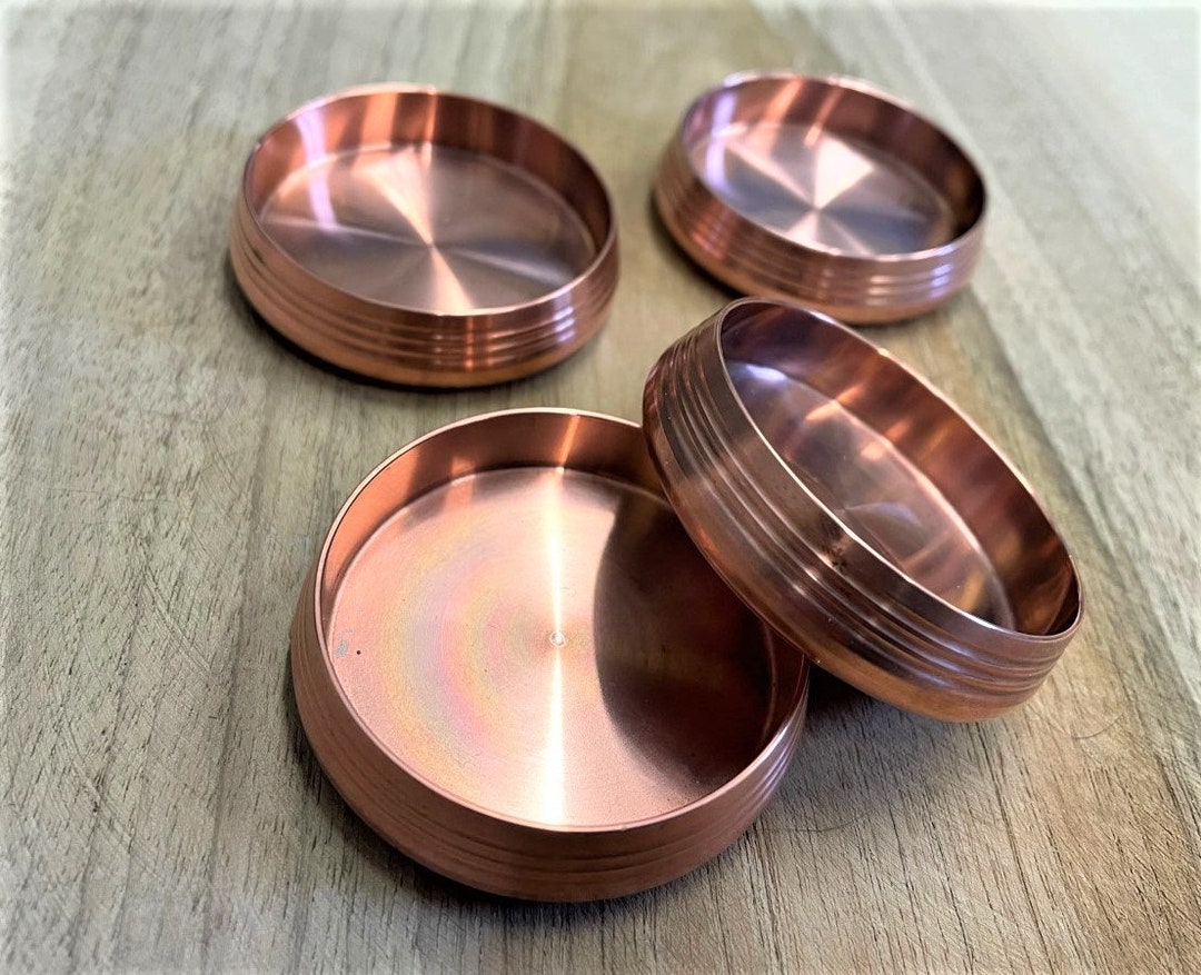 Solid Copper Round Castor Cups - Set of 4 - Etsy