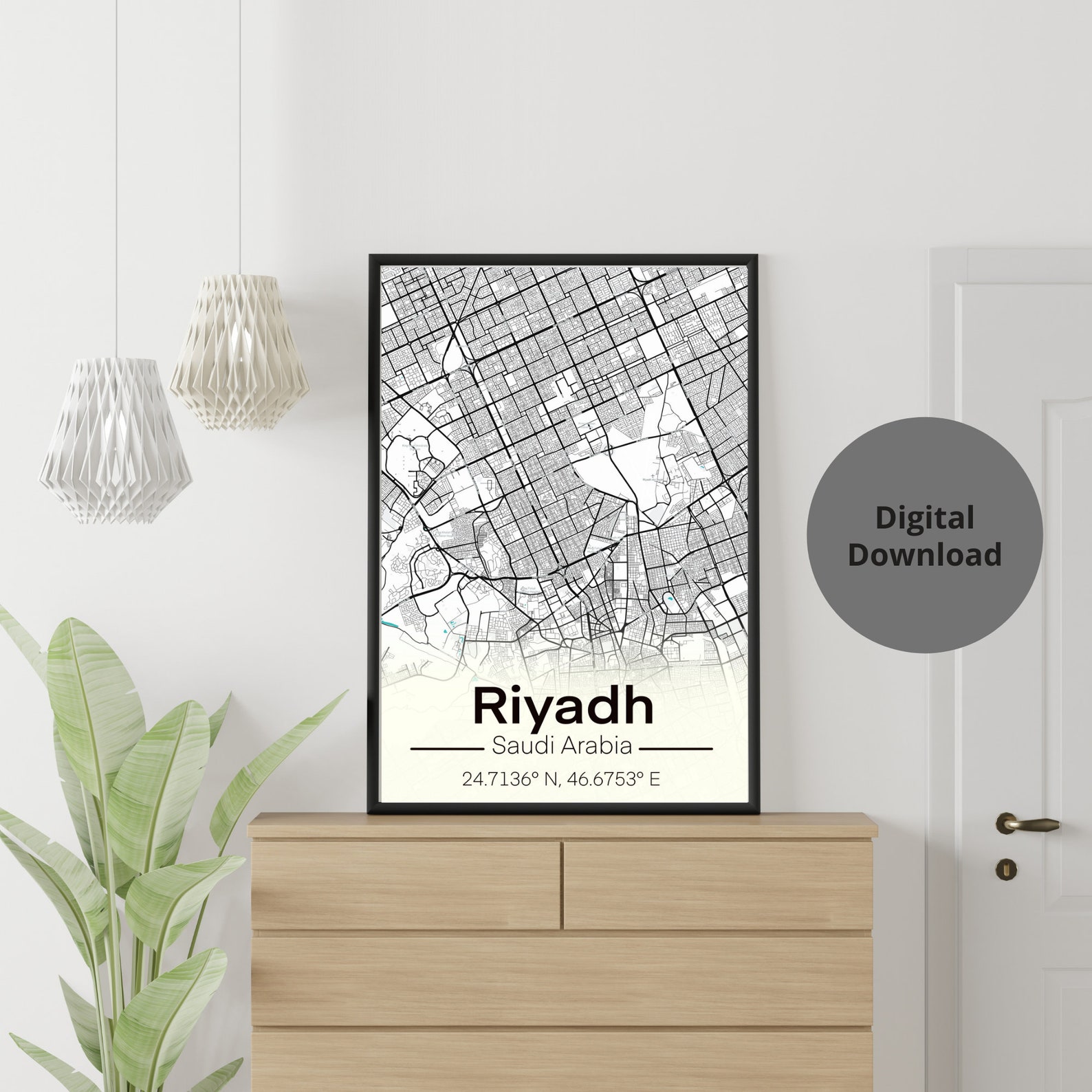Riyadh Map Print Saudi Arabia Map Art Riyadh Printable Map | Etsy