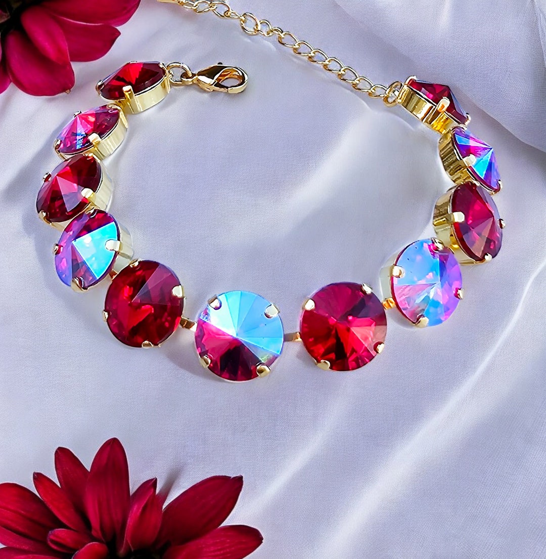 RED Taylor's Version, Bright Red Crystal Statement Bracelet, 12mm ...