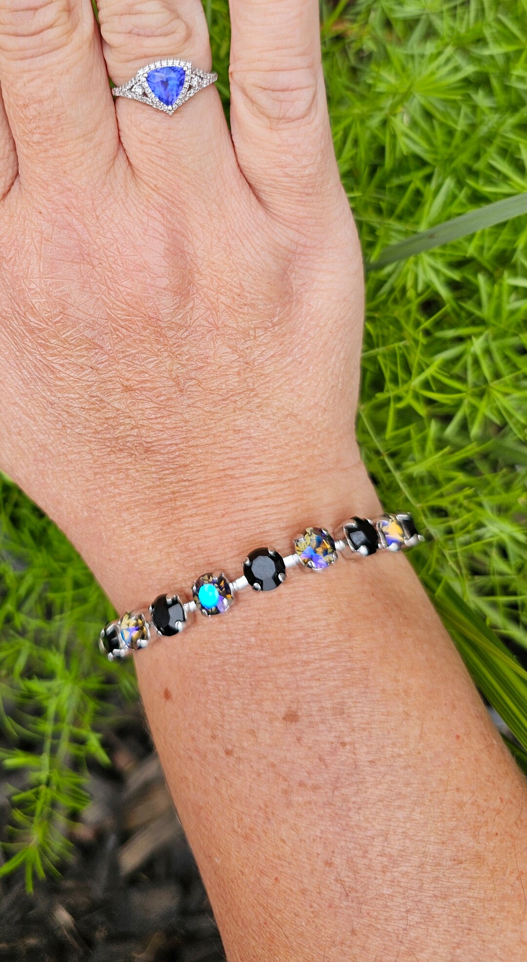 Knight and Shinning Armor Crystal Bracelet Adjustable Black - Etsy
