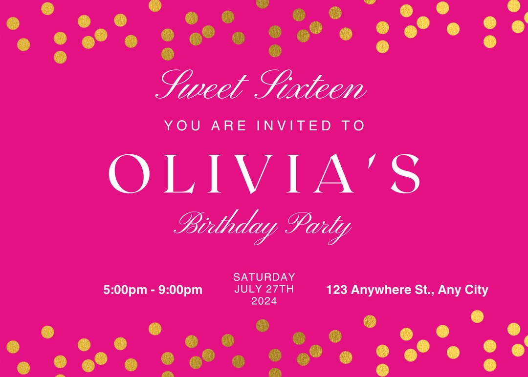 Editable Birthday Party Invite Template - Etsy