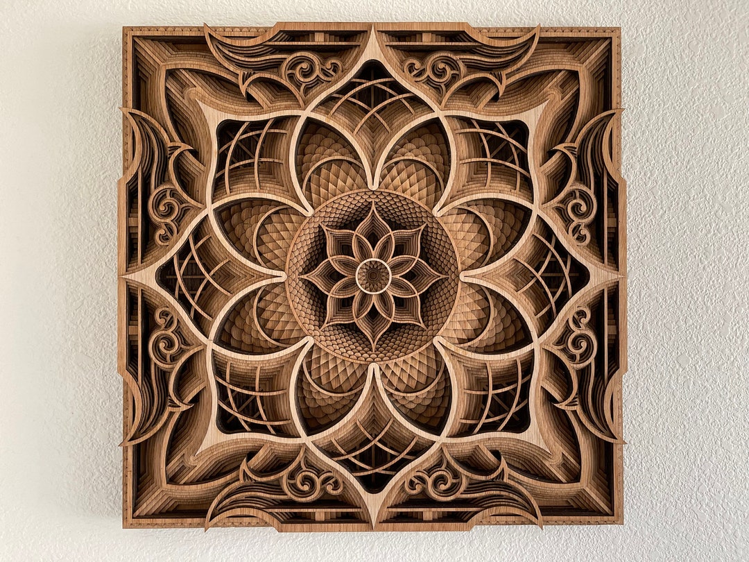 Mandala Wall Art 18"x18" - Laser Cut & Engraved - Etsy