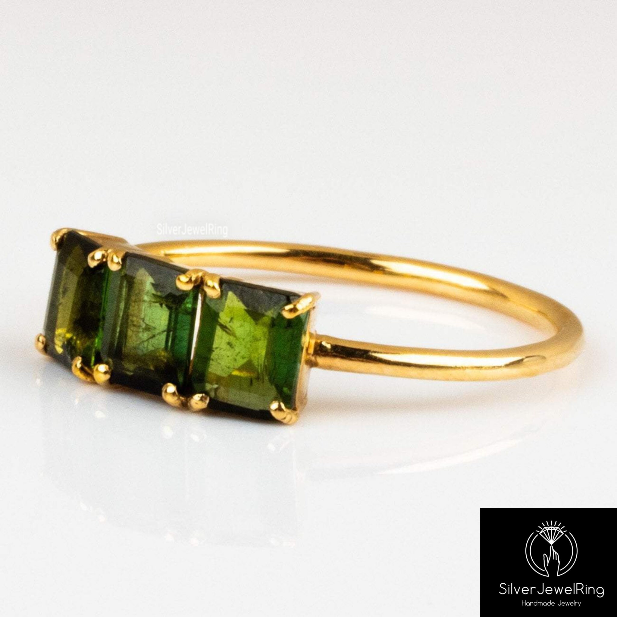 Unique Emerald Cut Ring Sterling Silver Ring Gemstone Ring - Etsy