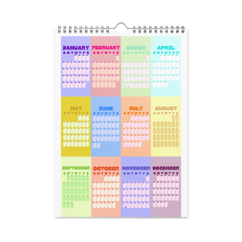 2025 Printable Calendar (A4), Editable 2025 Colorful Calendar Template ...