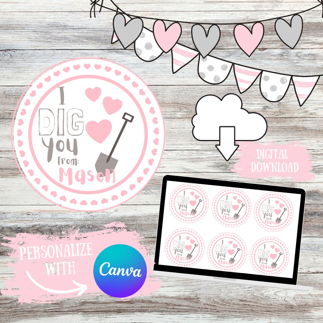 Valentine's Day Gift Tag Shovel Idea for Kid's Valentine's Day Gift ...