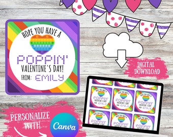 Pop It Valentine Tag | Etsy