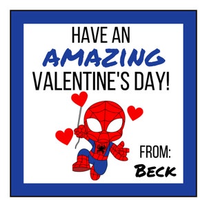Superhero Valentine Valentine's Day Tag Editable Valentine Printable ...