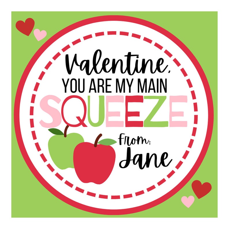 Apple Valentine Gift Tag Apple Sauce Gift Tag Editable - Etsy