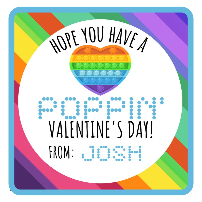 Editable Valentine's Pop It Fidget Gift Tags Valentines Day Pop-its ...