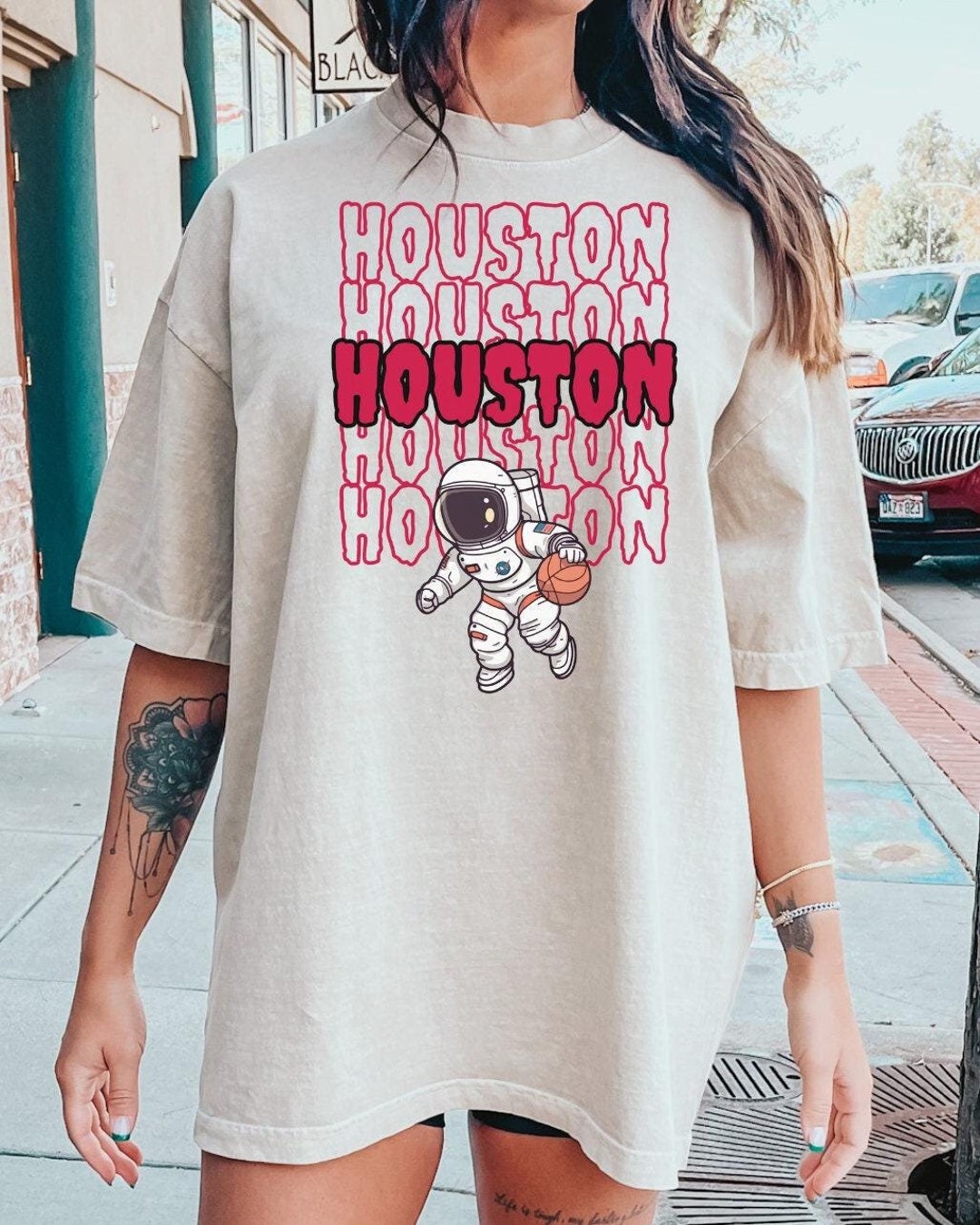 Houston Astronaut Basketball T-shirt Oversized Rockets Shirt, Perfect ...