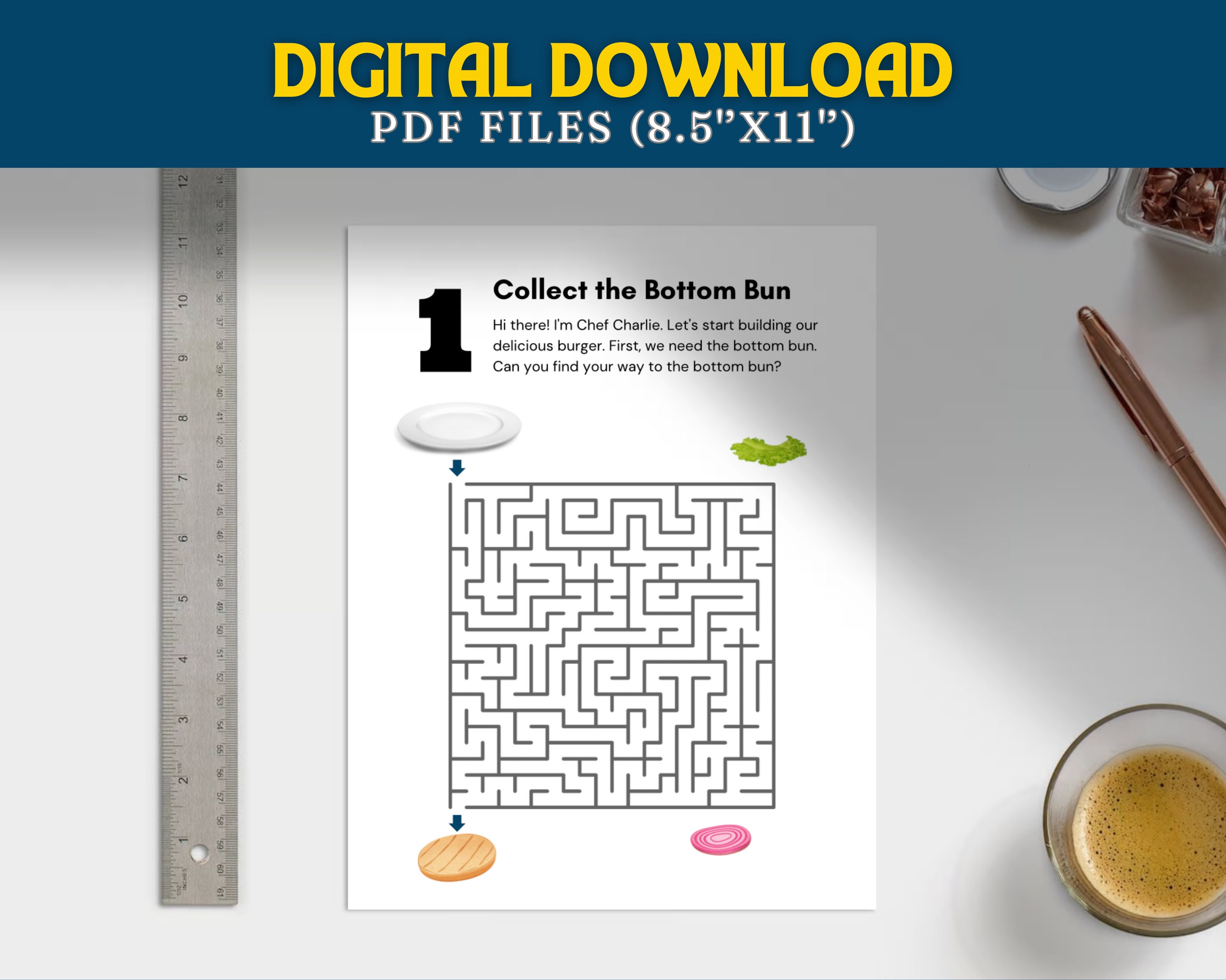 Build A Burger Maze for Kids: Fun and Educational Printable Activity ...