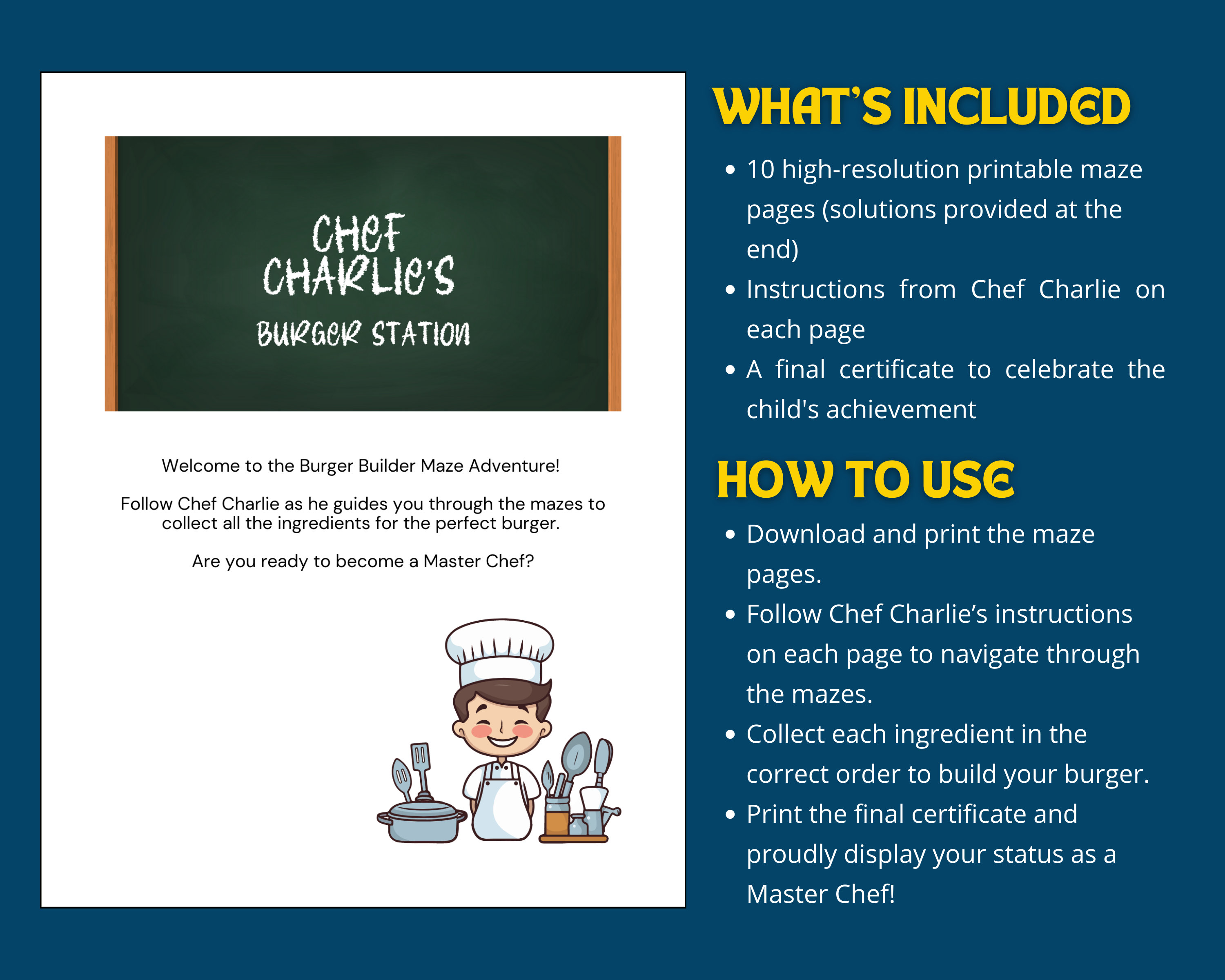 Build A Burger Maze for Kids: Fun and Educational Printable Activity ...