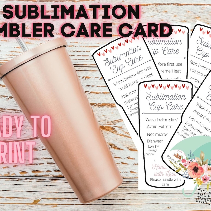 Sublimation Tumbler Care Cards - Etsy